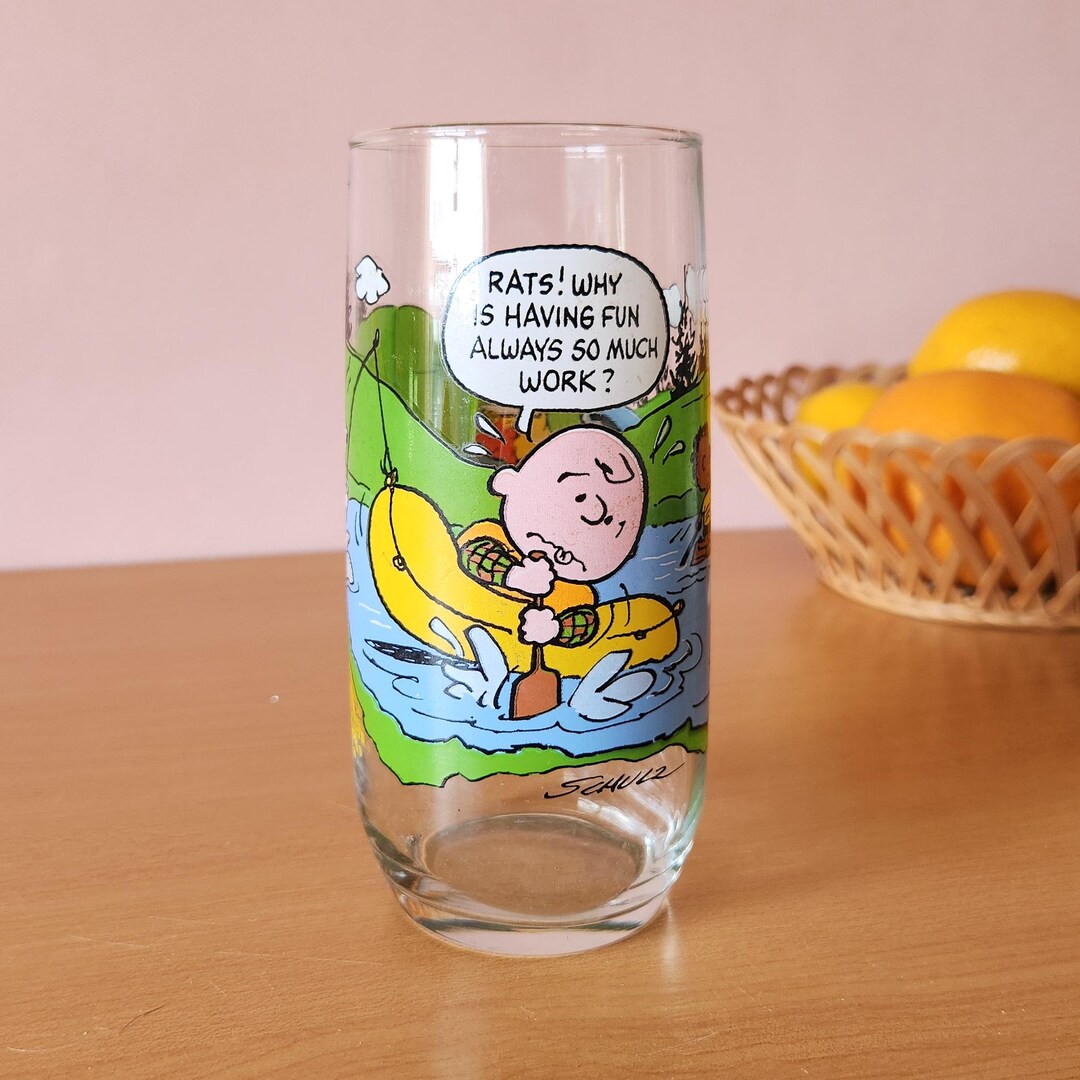 6" Vintage Snoopy Camp Collectable Glass, River Rafting, Mcdonald's - Etsy