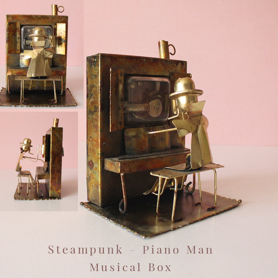 Steampunk Copper & Tin Music Box Piano Player Vintage - Etsy