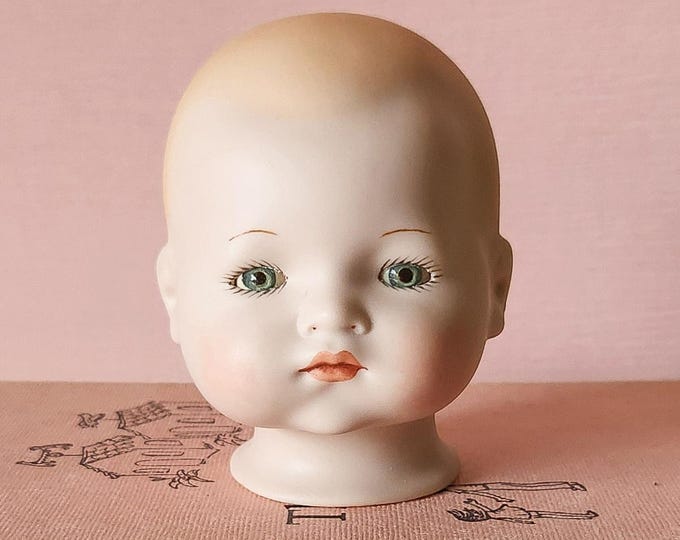 Vintage Porcelain Baby Doll Head, Green Eyes, Germany - Etsy