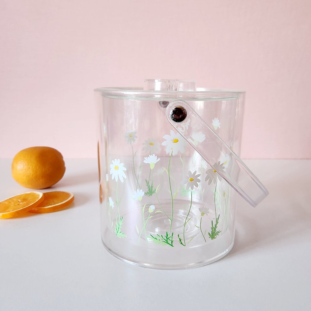 90's Transparent Daisy Ice Bucket - Vintage, Acrylic - Etsy
