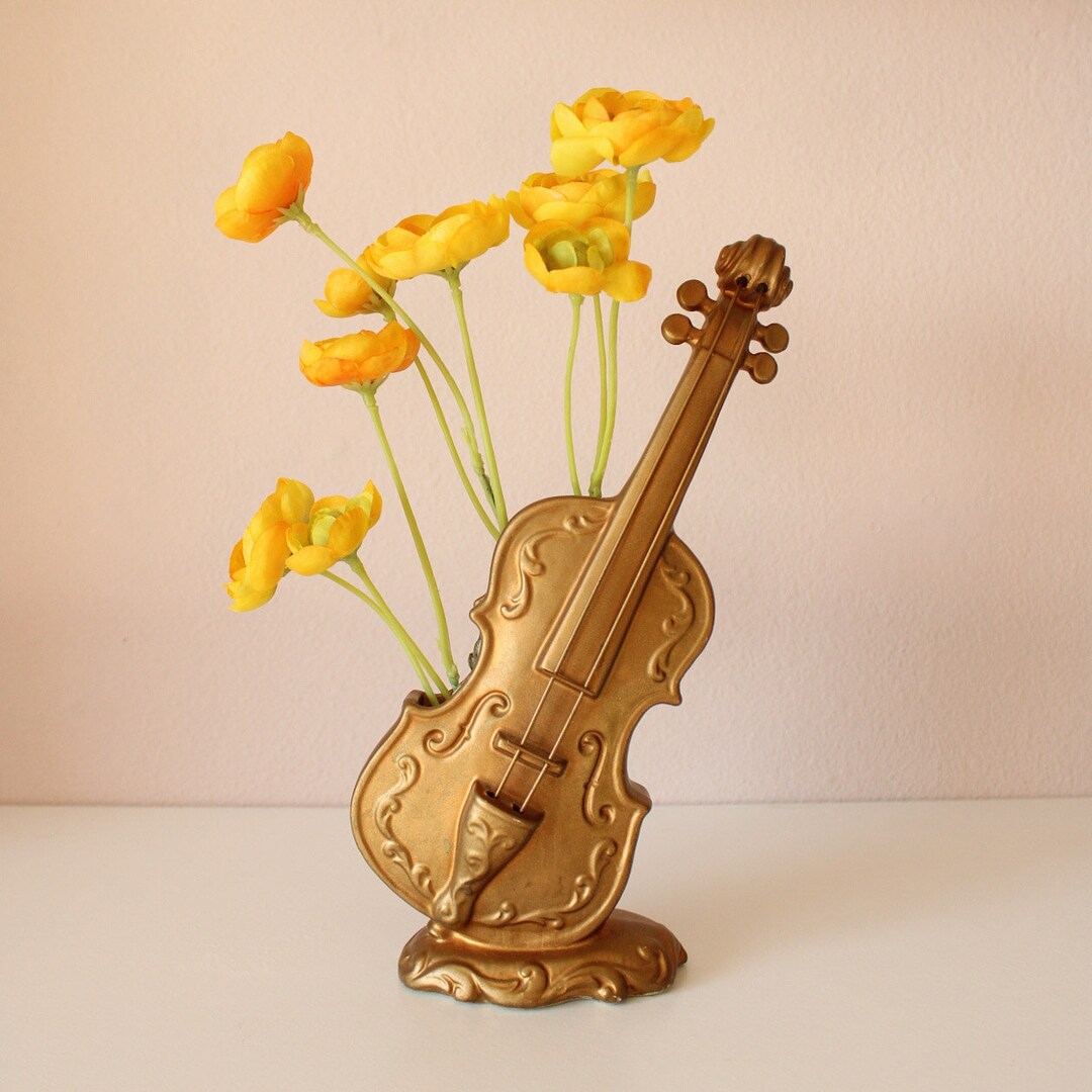 Vintage Gold Cello Pocket Vase Resin - Etsy