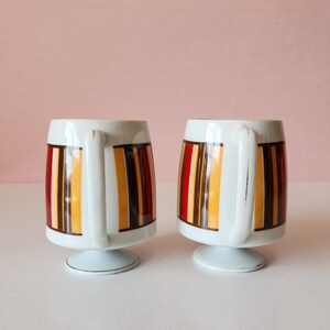 Vintage 1970's Striped Ceramic Mugs 2 - Etsy