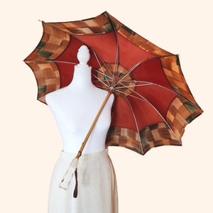 Mid-century Umbrella/parasol W/ Lucite Handle - Unique Watercolor Mark ...