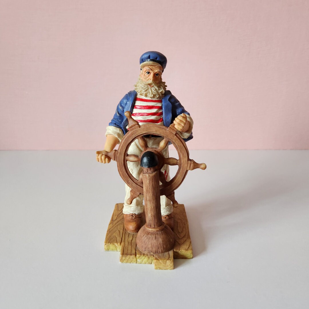Vintage old Salt at Ship's Wheel Sailor Scene Figurine - Etsy