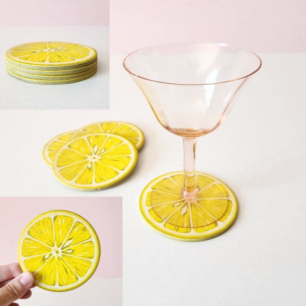 Lemon Coasters - Etsy