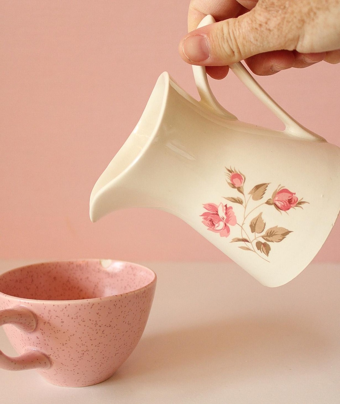 Vintage Rose Creamer, Ceramic Mini Pitcher, Shabby Chic - Etsy