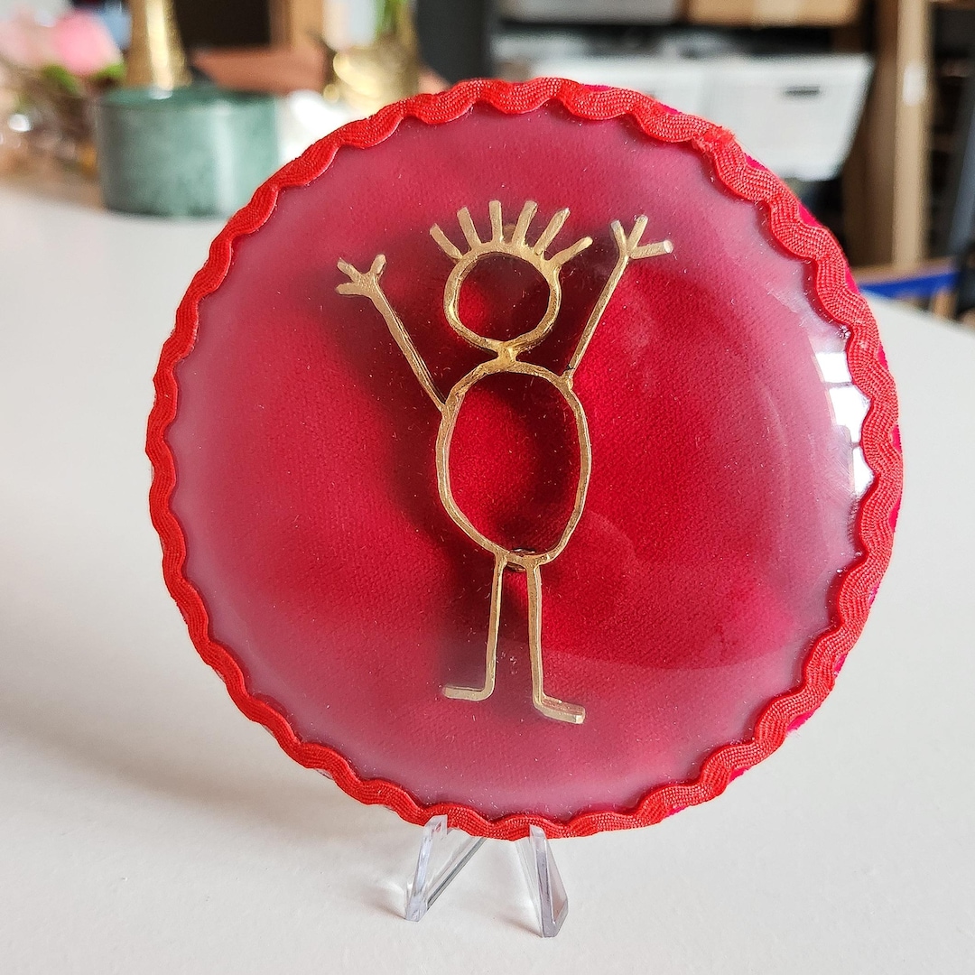 Red Bubble Stick Figure Art, 1990's - Etsy