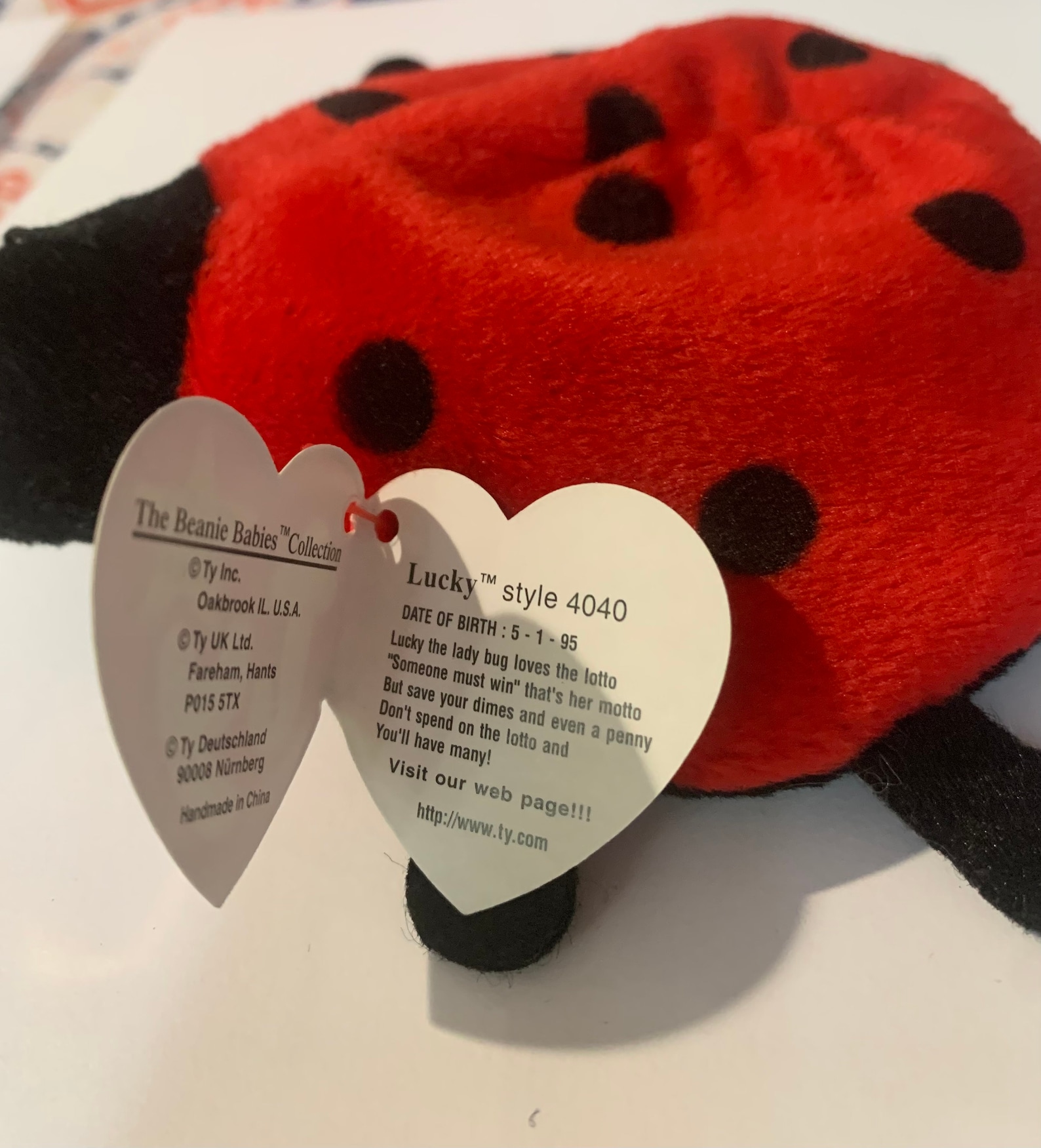 Vintage TY Beanie Baby Rare Stuffed Animal Lucky Style 4040 1985 in ...