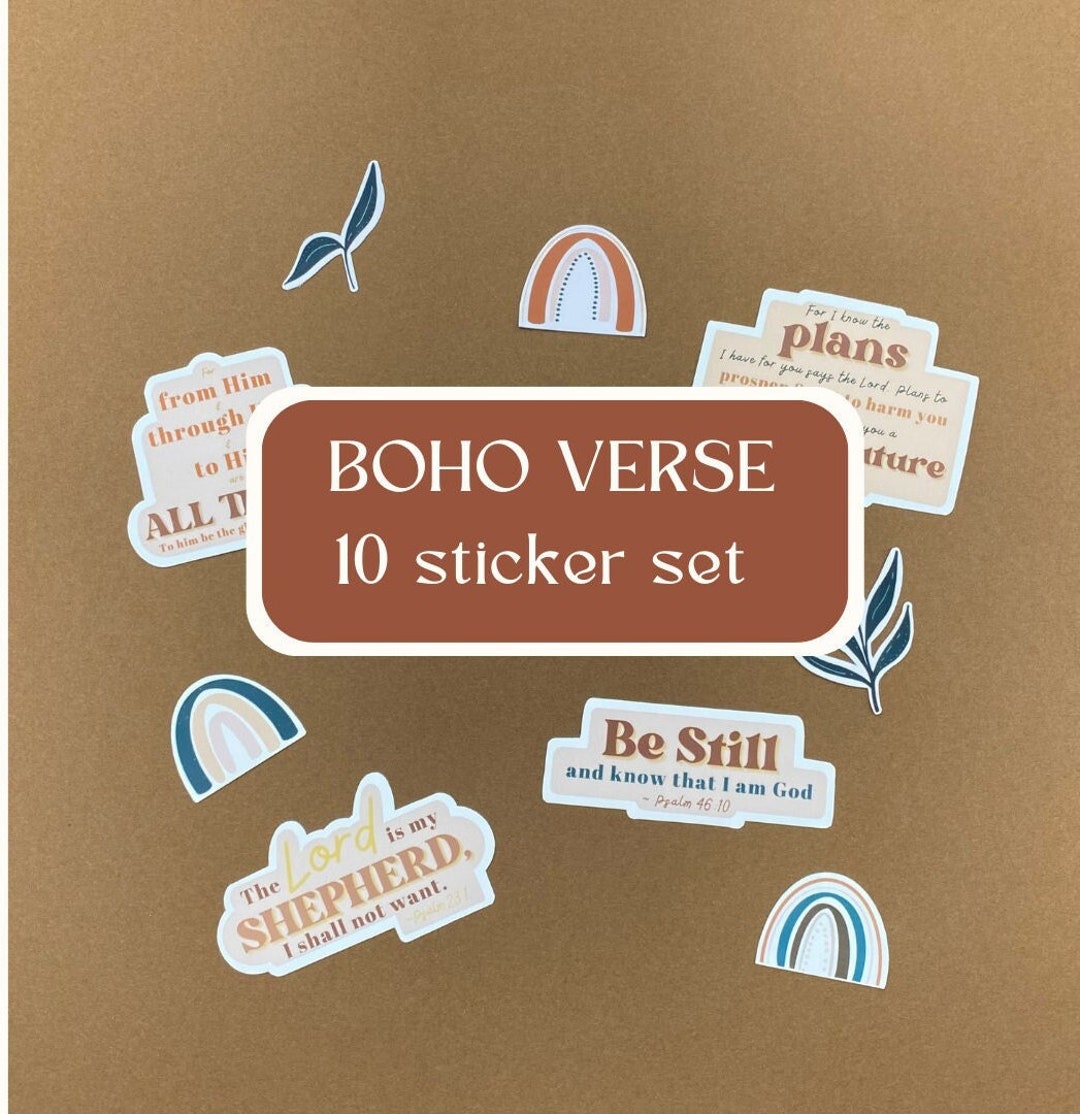 Boho Bible Verse Sticker, 10 Pack | Christian Faith Sticker Set | Home ...