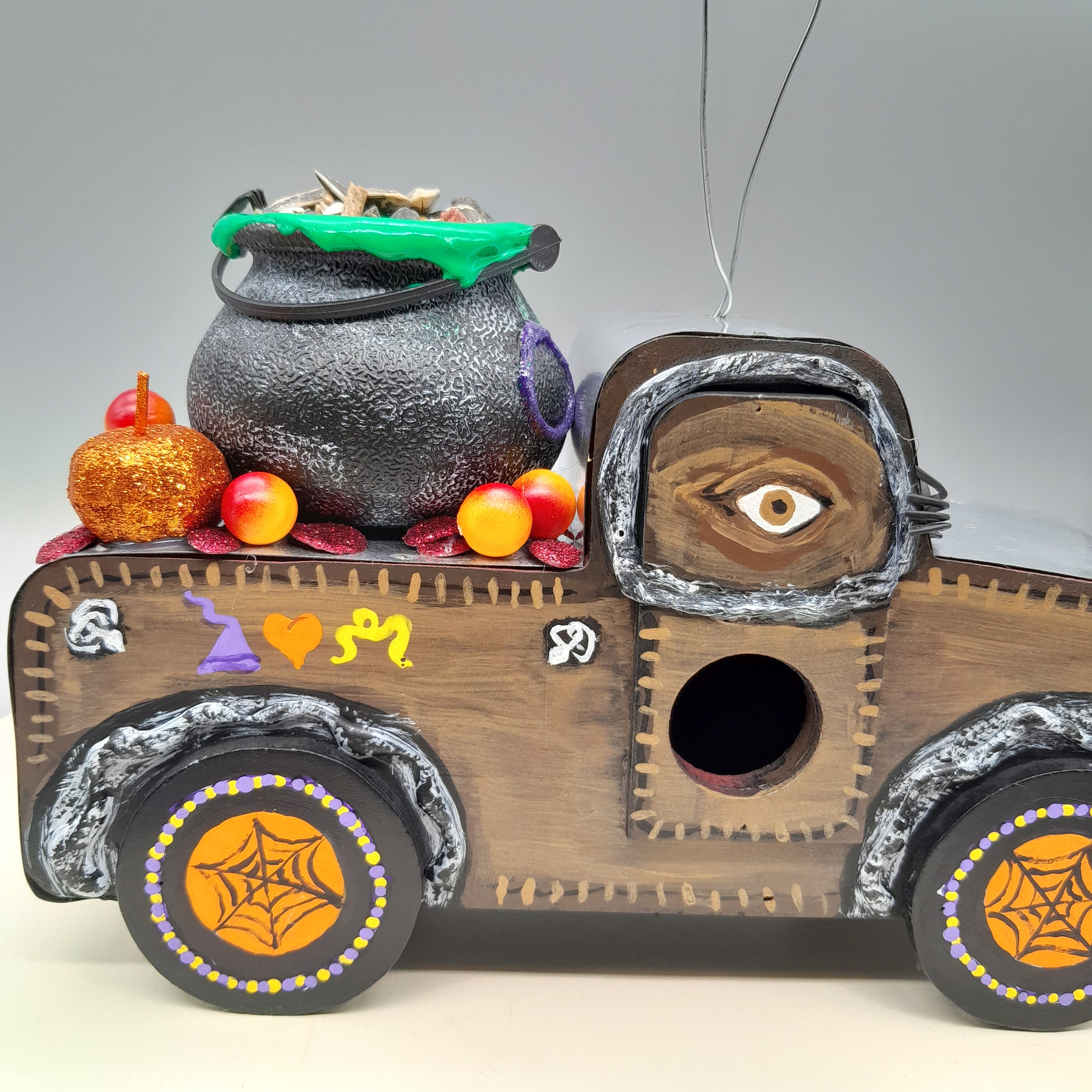 Book Character From Hocus Pocus, Hand Painted Birdhouse Shaped as Truck ...