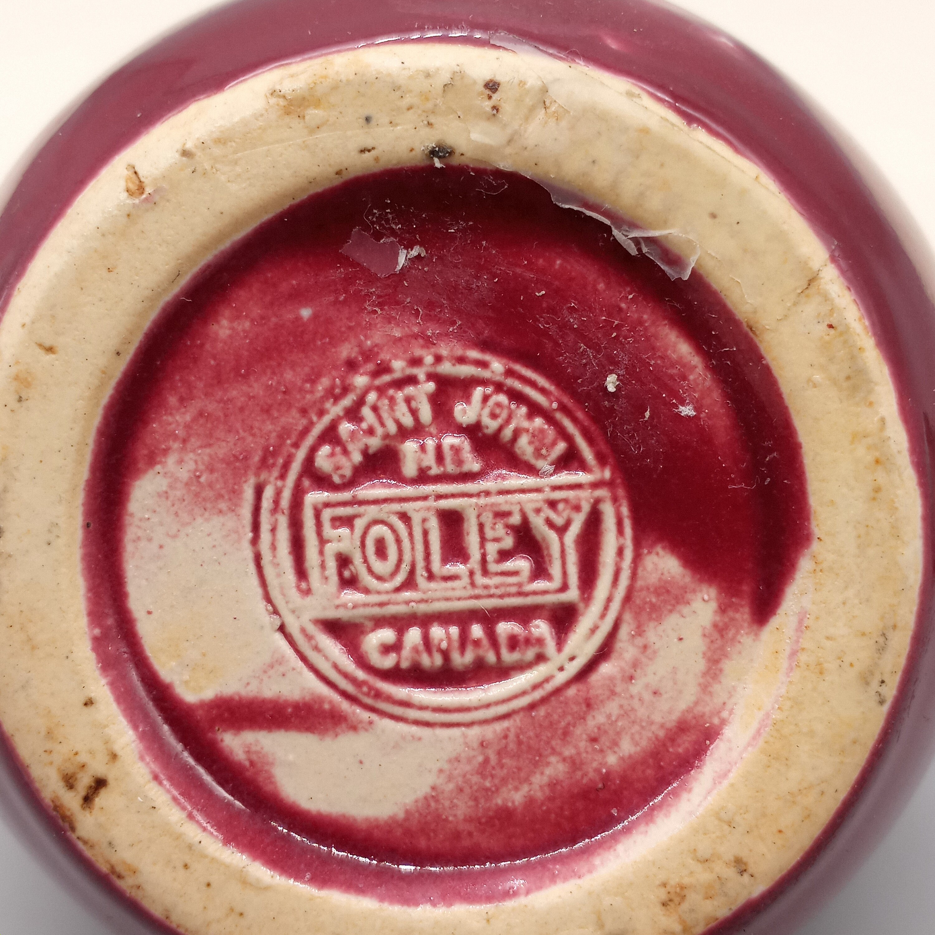 Vintage Foley Glazed Pottery Maroon Flower Pot Desk Paper Weight Accent ...