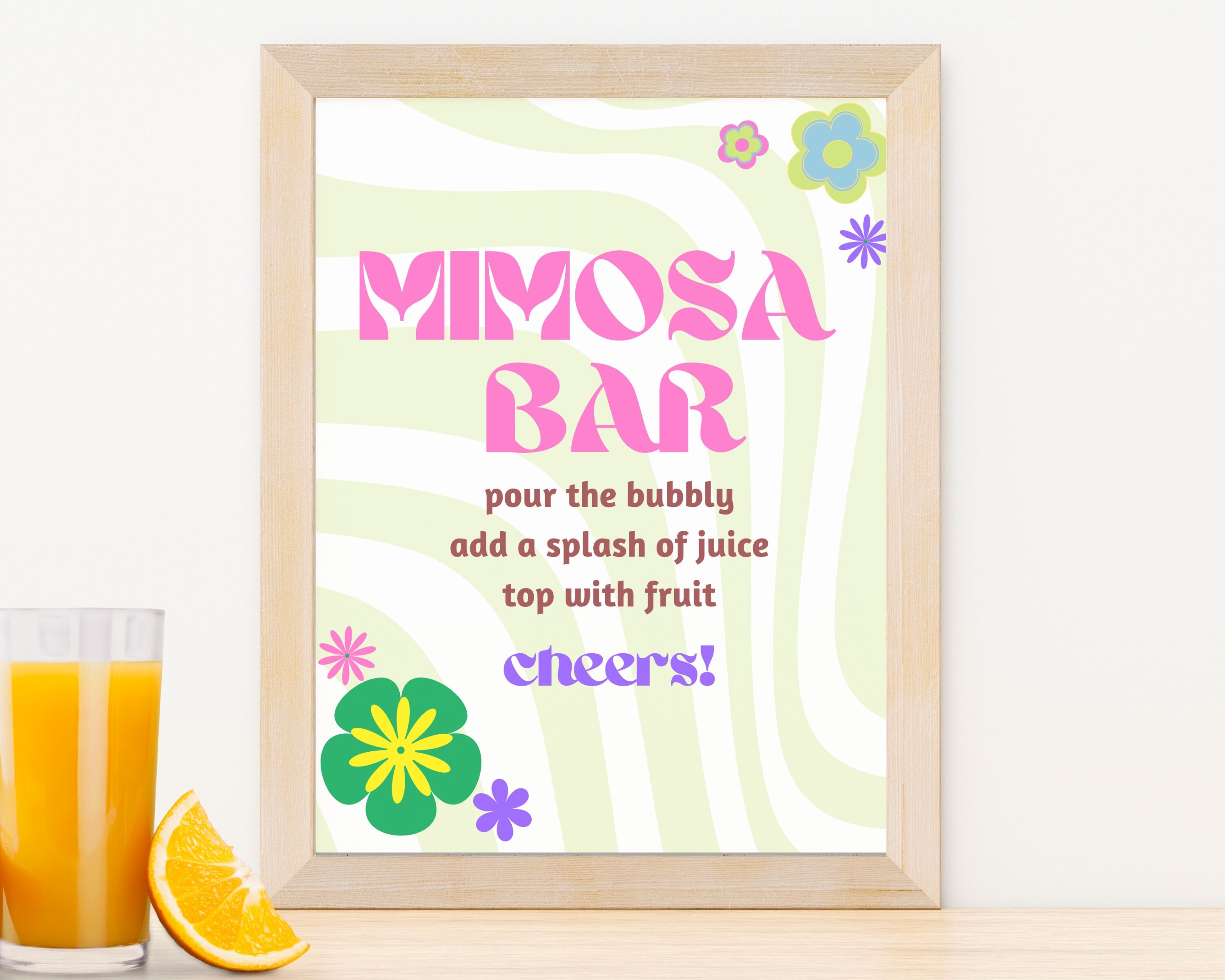 Mimosa Bar Sign | Floral Cute Fun | 8x10 Printable | Digital Download ...