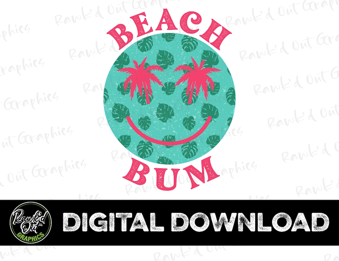 Beach Bum Clip Art, Beach Bum PNG, Beach Bum Sublimation Png, Beach Bum ...
