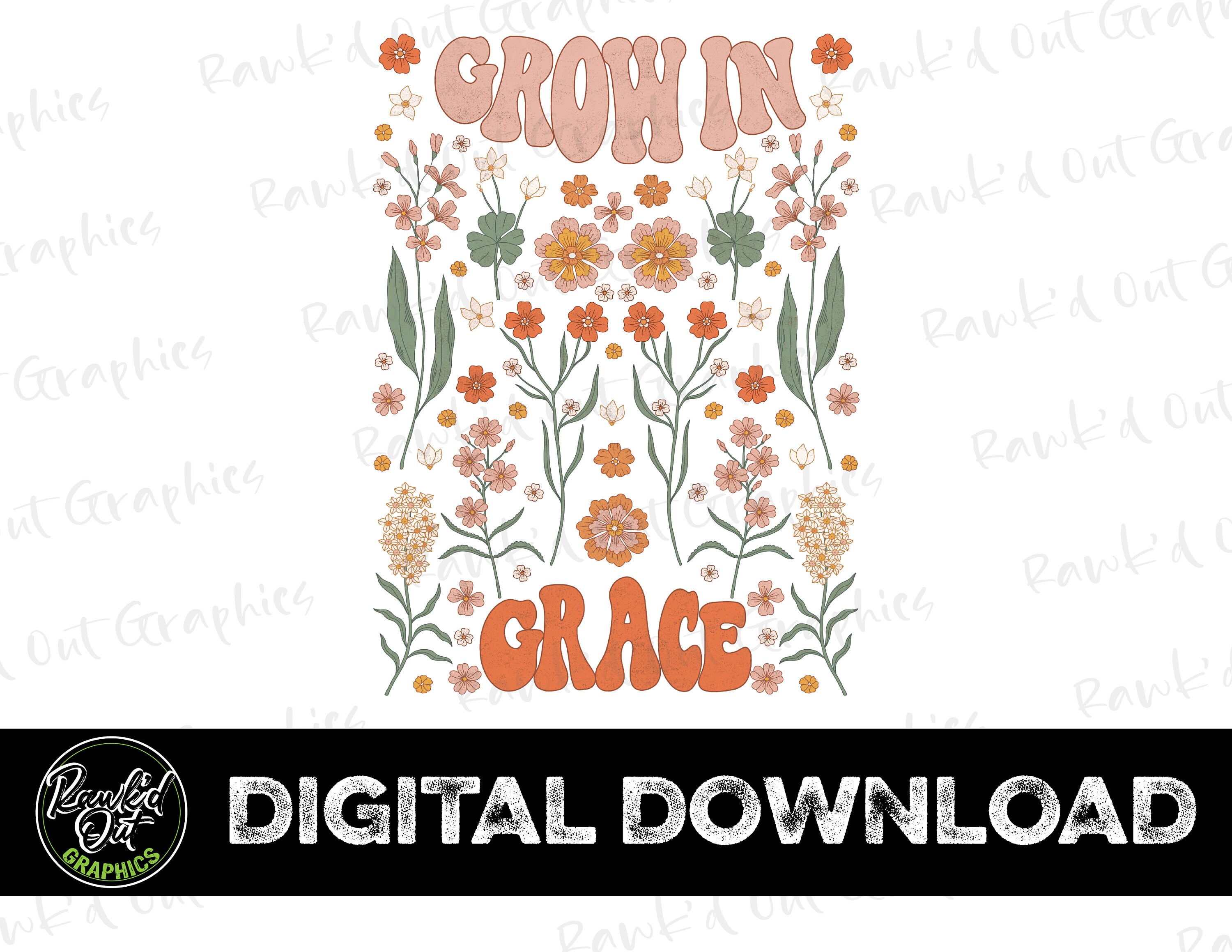 Grow in Grace Clip Art, Grow in Grace PNG, Grow in Grace Sublimation ...