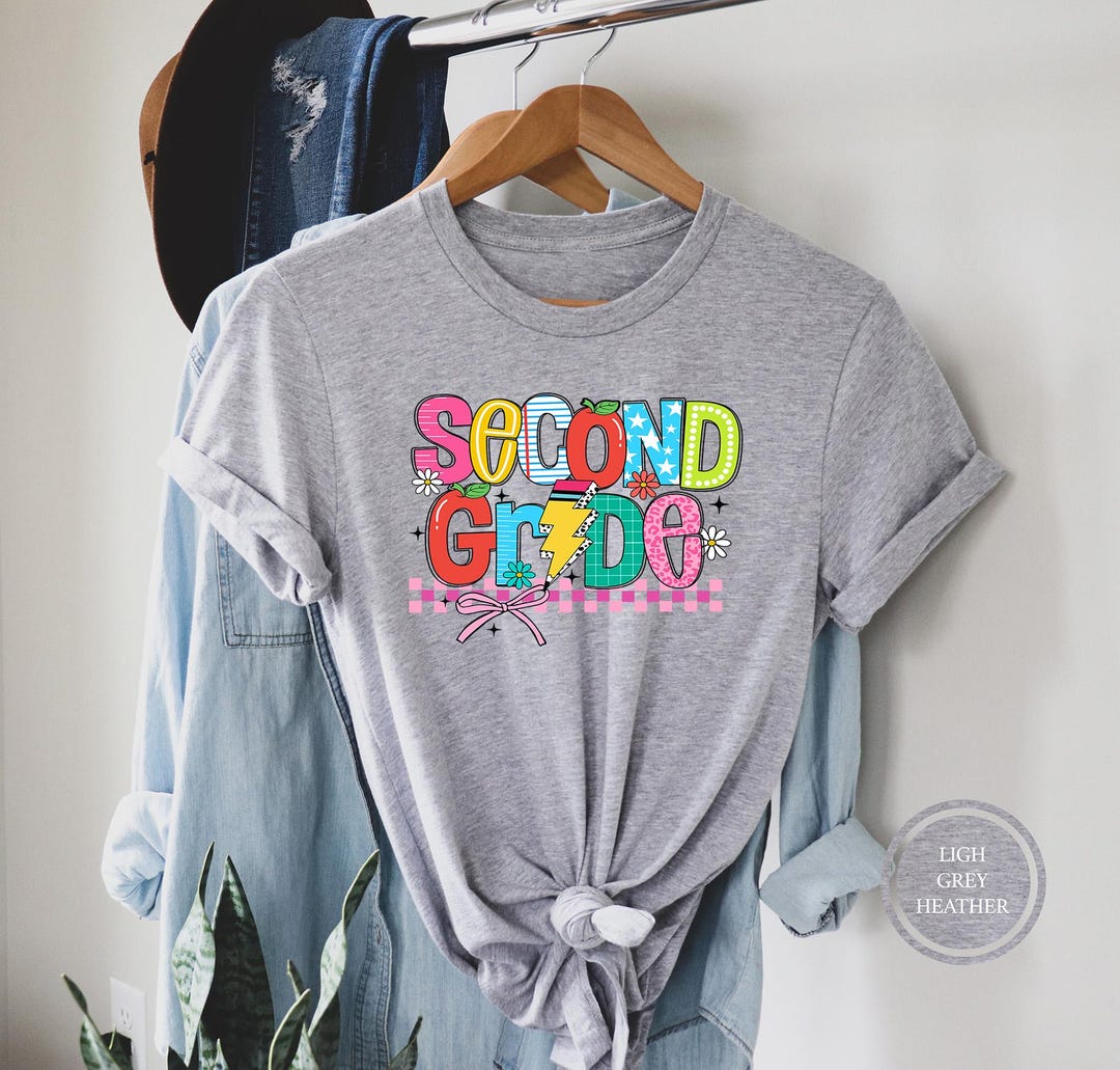 Second Grade Rainbow Shirt, Back to School Teacher Tee - Etsy