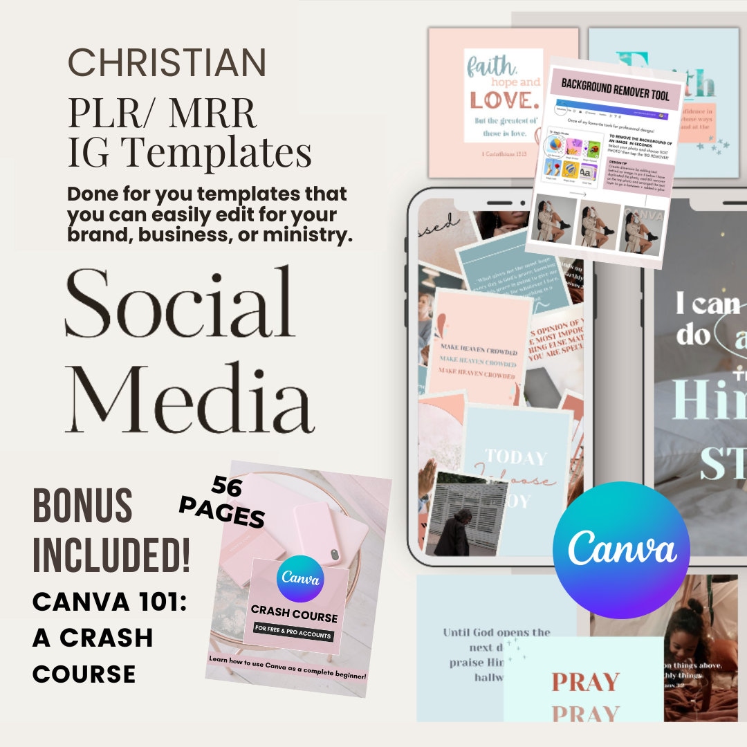 Christian Instagram PLR/ MRR Done for You Canva Templates, Instagram ...