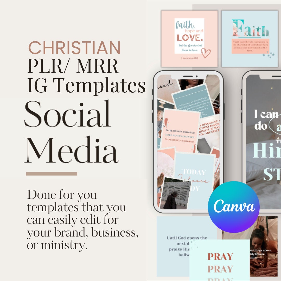Christian Instagram PLR/ MRR Done for You Canva Templates, Instagram ...