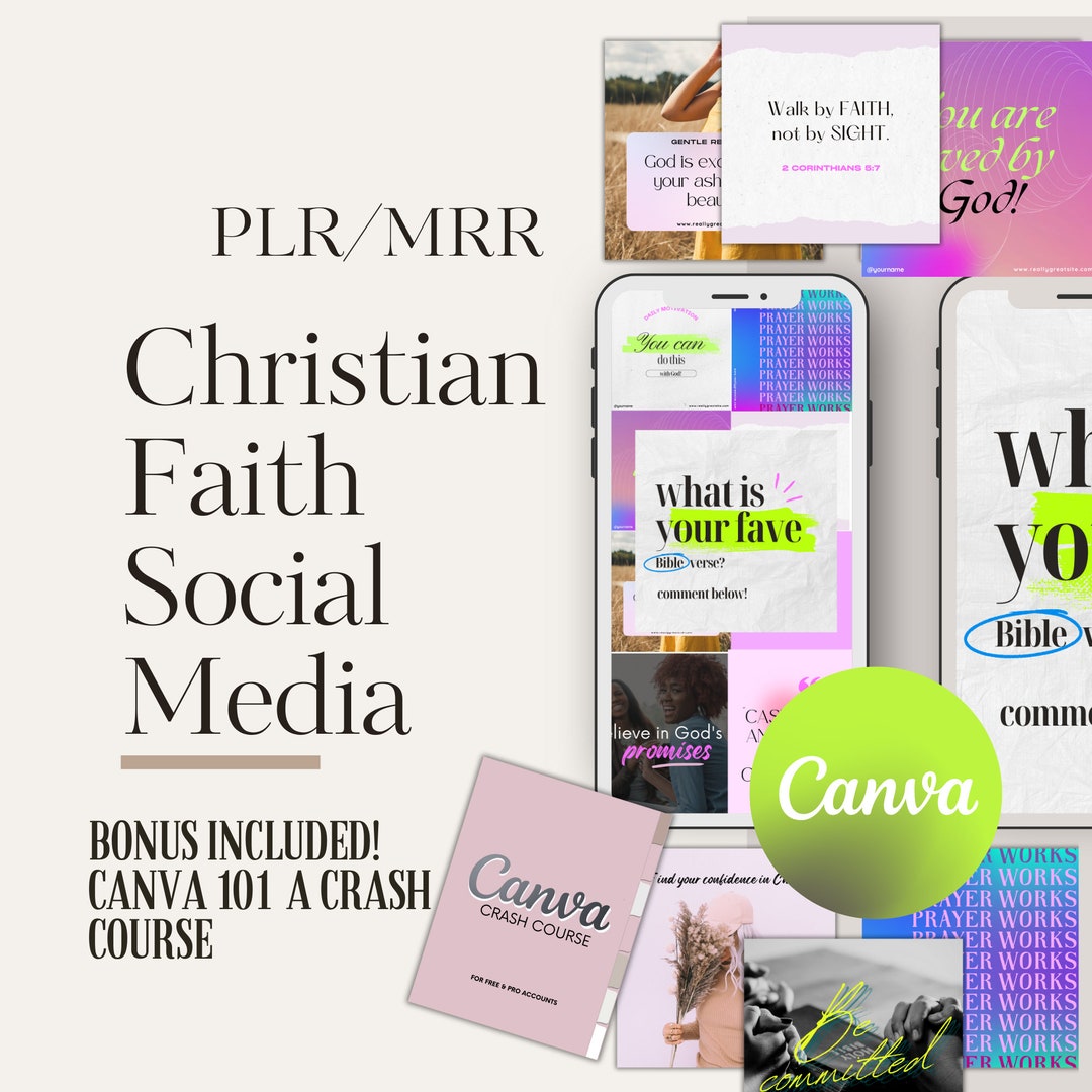 Christian Instagram Templates, PLR/ MRR, Done for You Canva Templates ...