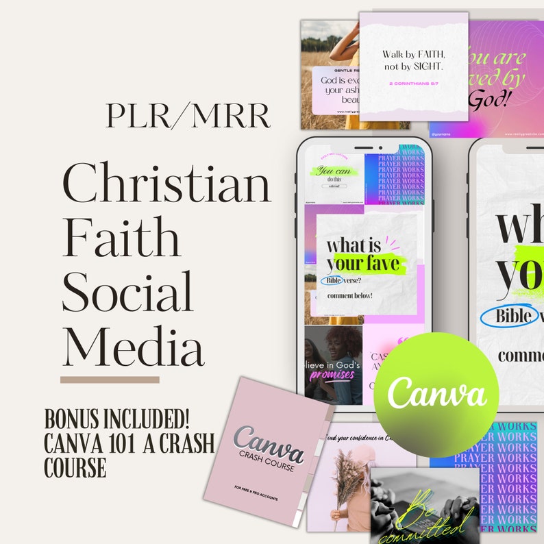 Christian Instagram Templates, PLR/ MRR, Done for You Canva Templates ...