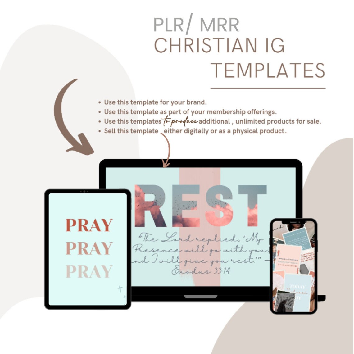 Christian Instagram PLR/ MRR Done for You Canva Templates, Instagram ...