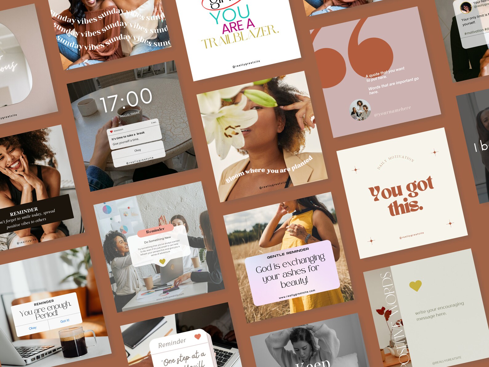 Goal Getter Woman Instagram Posts Bundle, Master Resell Rights & PLR ...