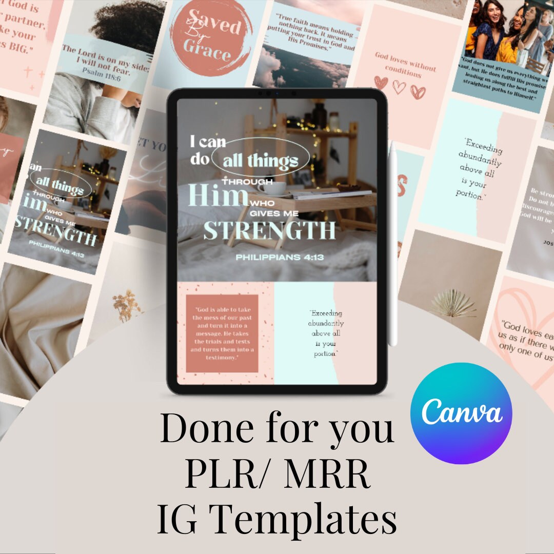 Christian Instagram PLR/ MRR Done for You Canva Templates, Instagram ...
