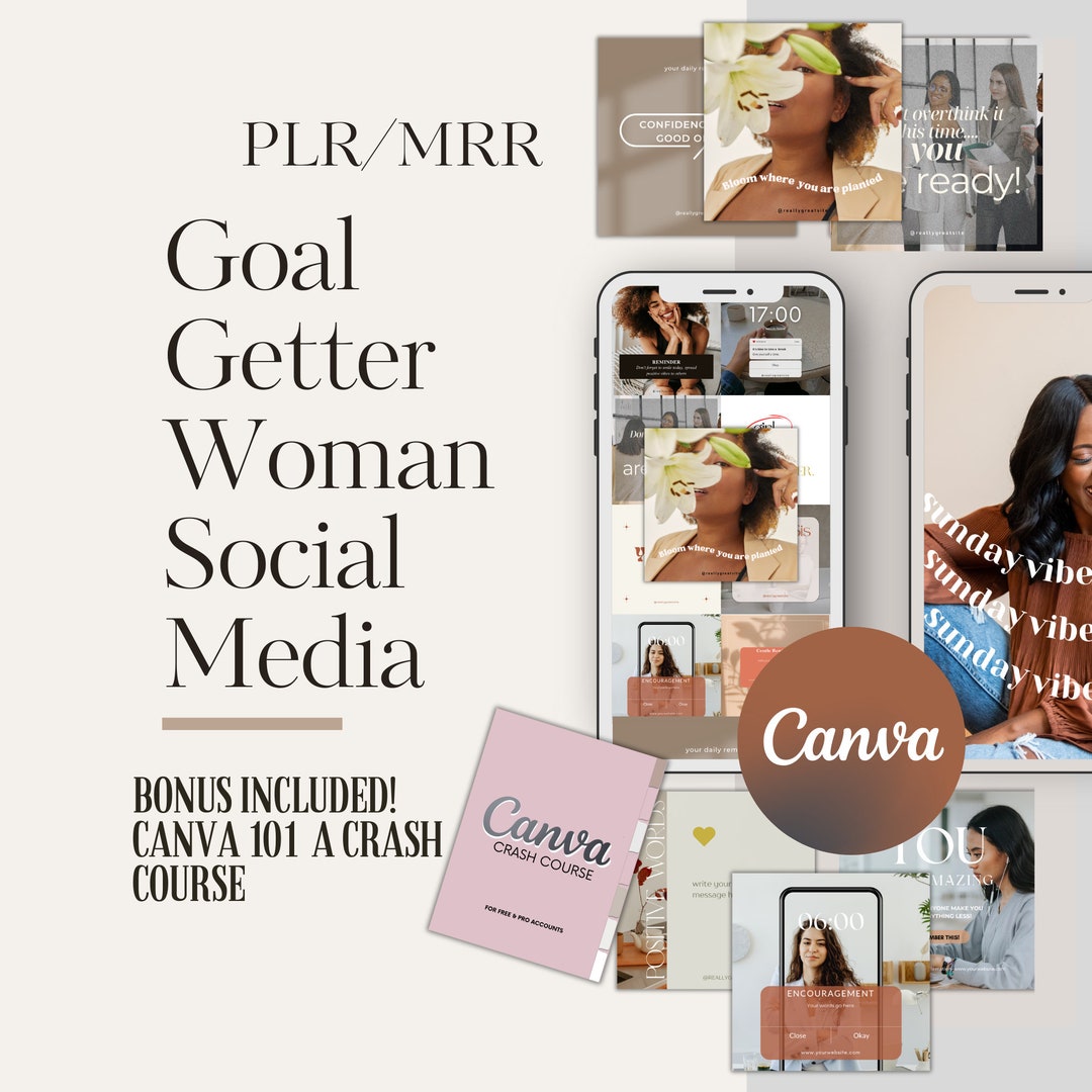 Goal Getter Woman Instagram Posts Bundle, Master Resell Rights & PLR ...