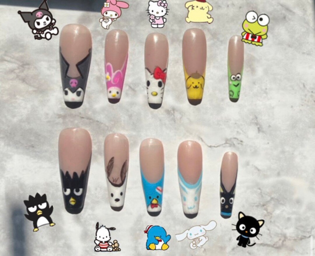 Hello Kitty and Friends French Tips - Etsy