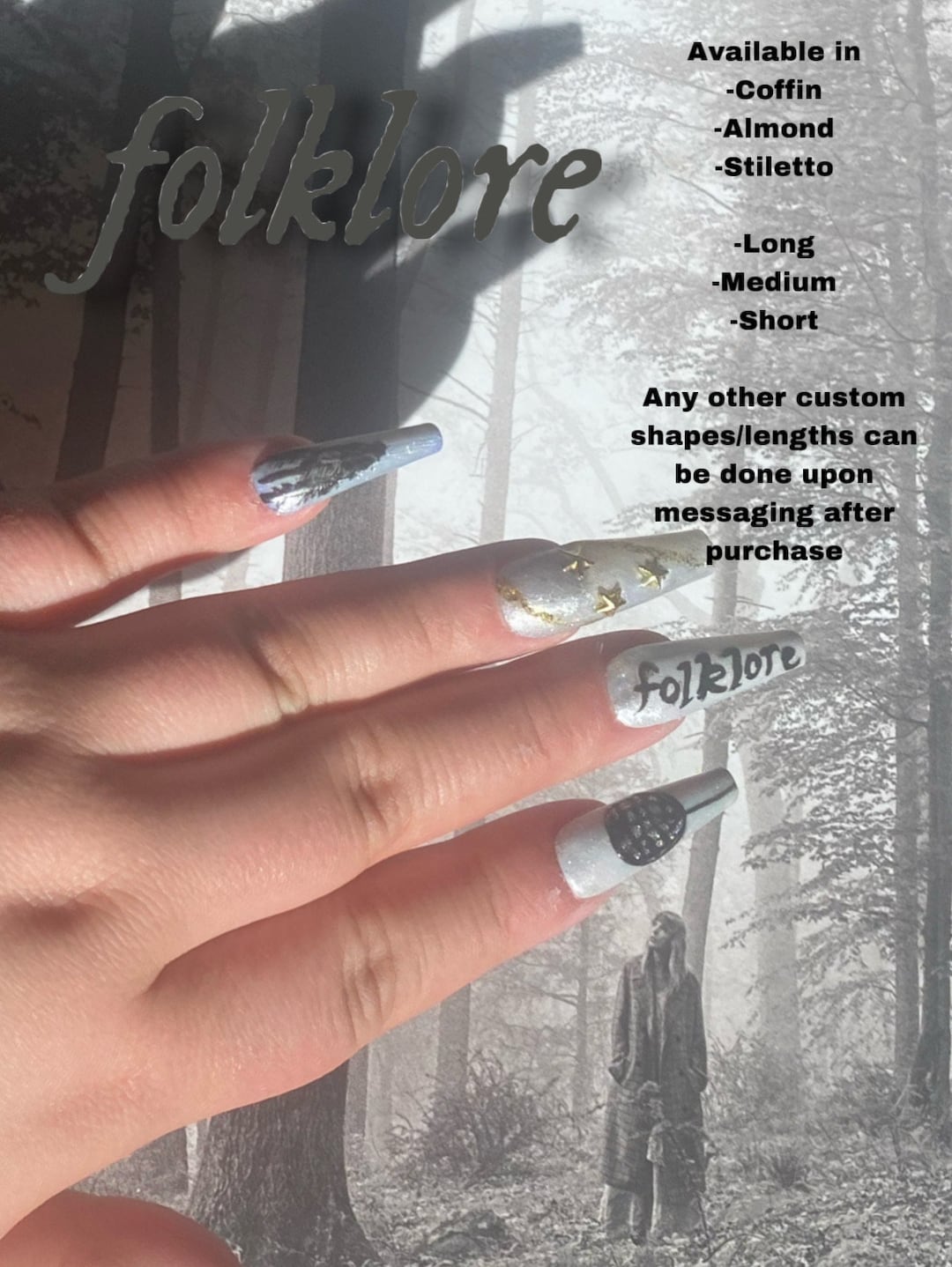 FOLKLORE Taylor Swift Inspired Press on Nail - Etsy