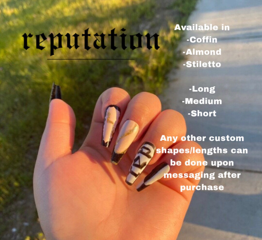 REPUTATION Taylor Swift Inspired Nails - Etsy