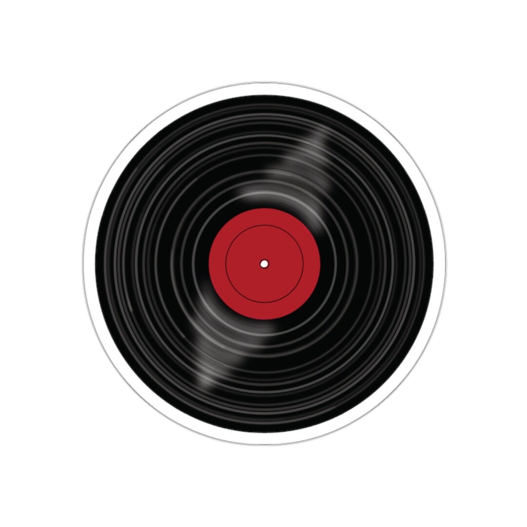 Red Cute Vinyl Record Sticker Music Heals Vinyl Record Sticker Record ...
