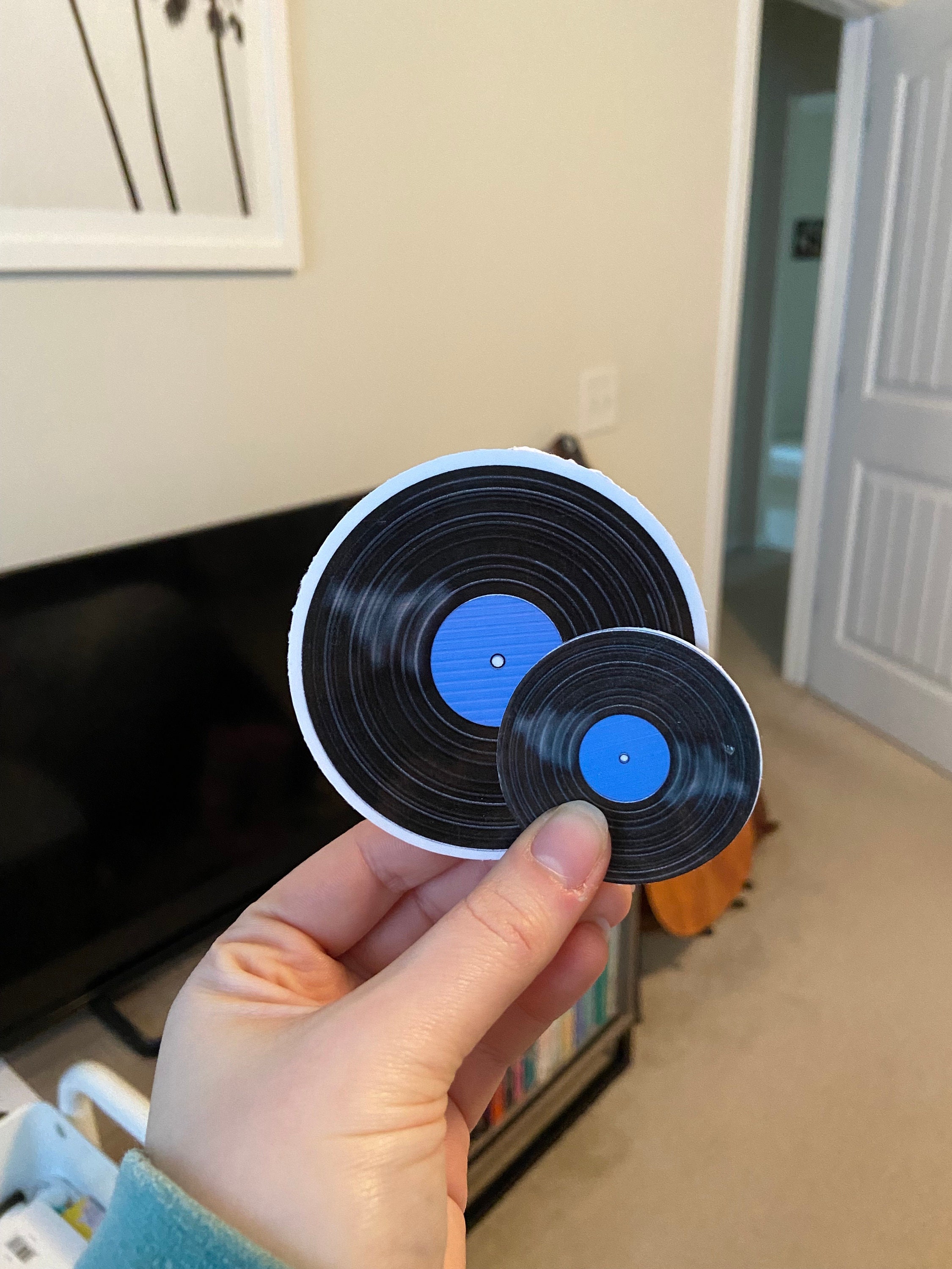 Red Cute Vinyl Record Sticker Music Heals Vinyl Record Sticker Record ...