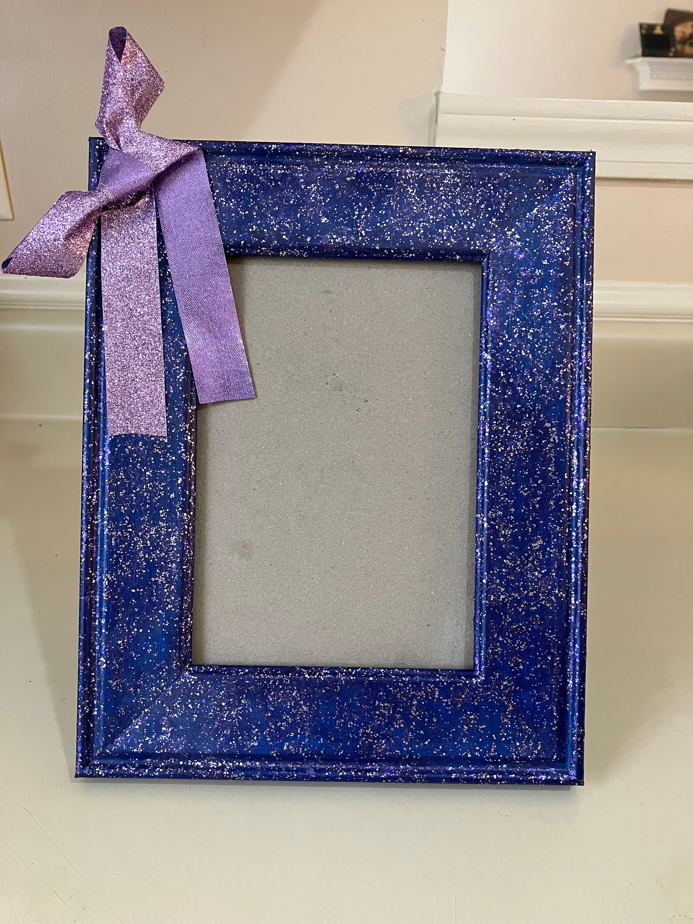 5x7 Purple Picture Frame With Bow, Nursery Decorations, Nursery Picture ...