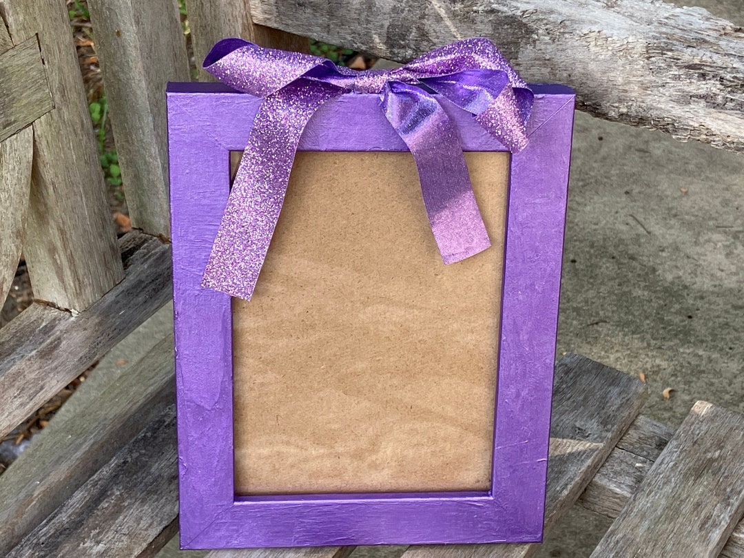 Sparkling Purple Baby Bow Picture Frame Baby Gift Nursery - Etsy