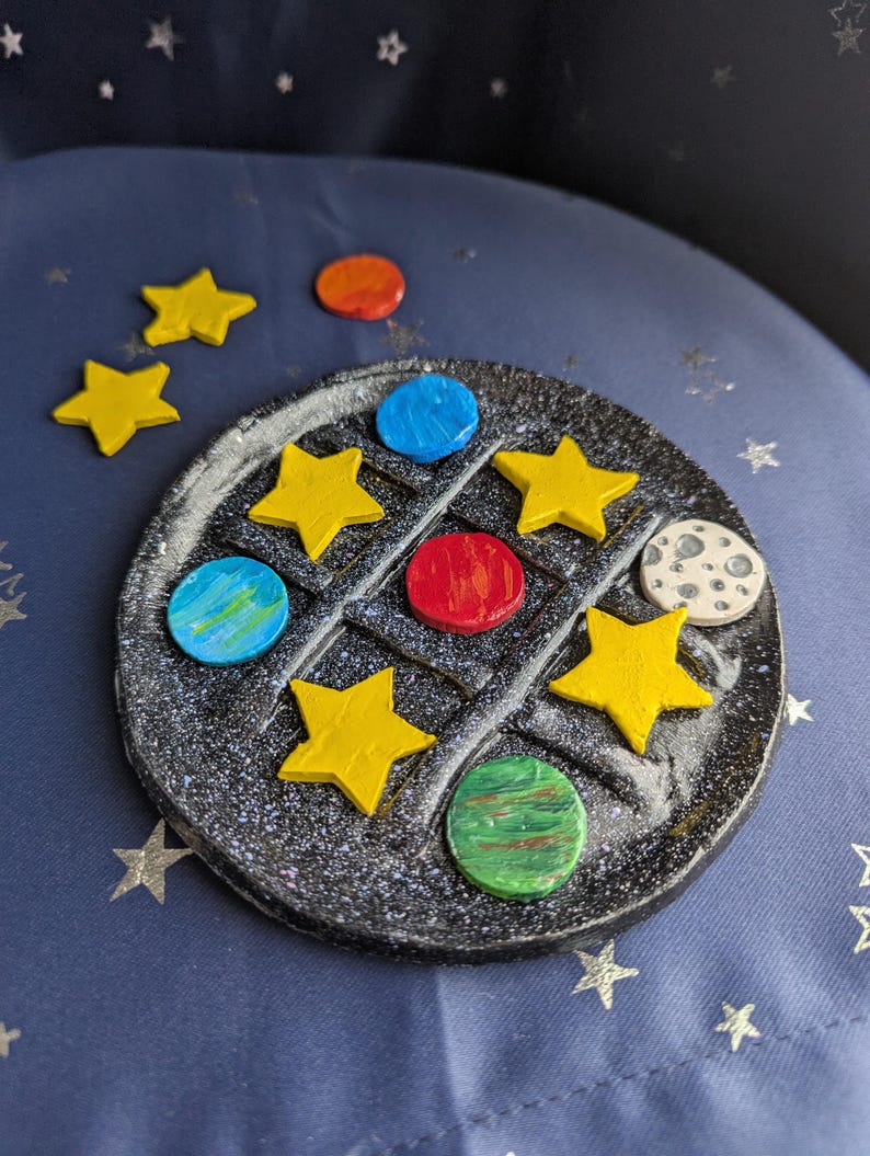 Galaxy Clay Tic Tac Toe Board - Etsy