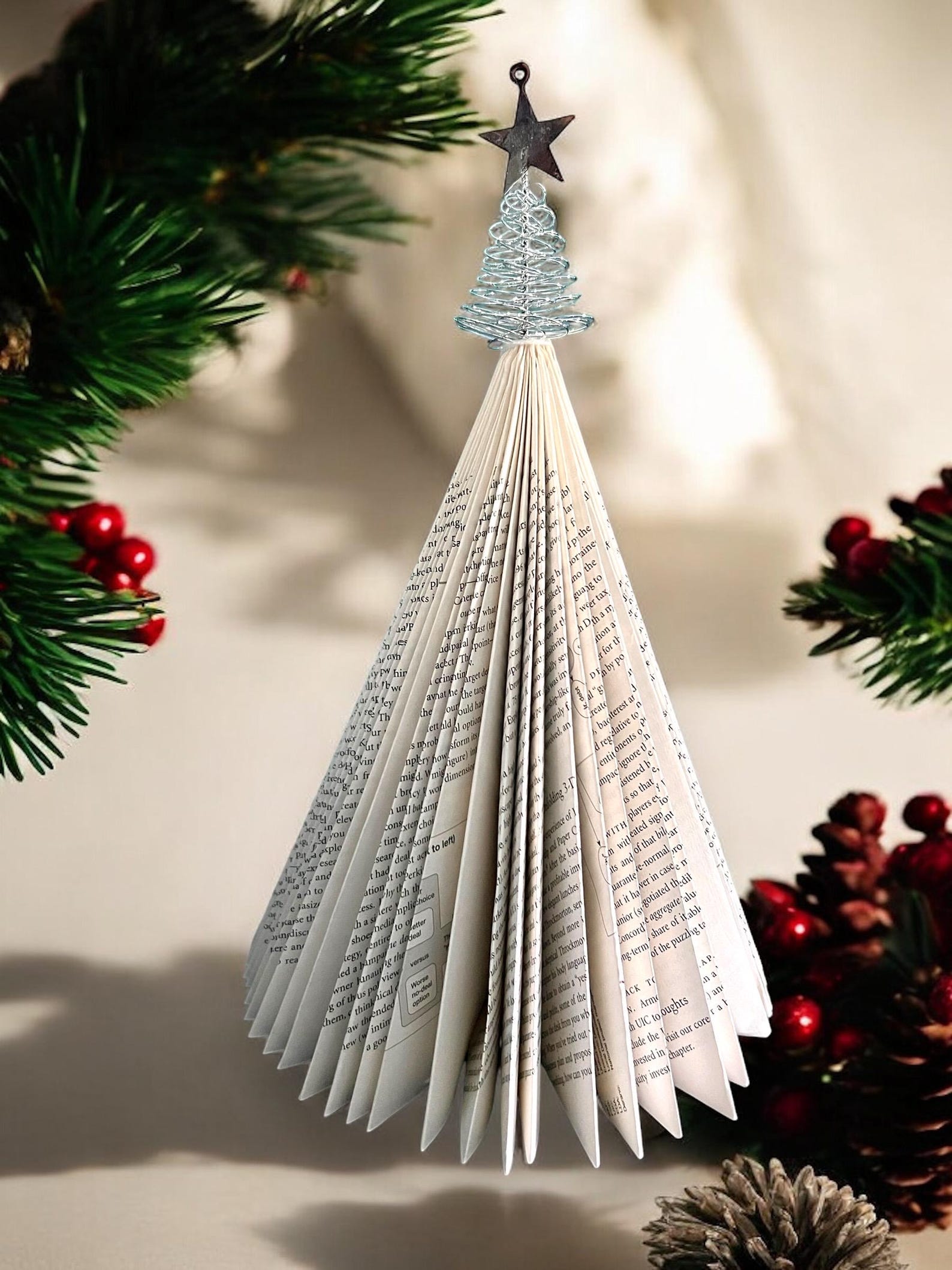 Book Decor Book Art Holiday Decor Book Sculpture Paper Christmas Tree ...