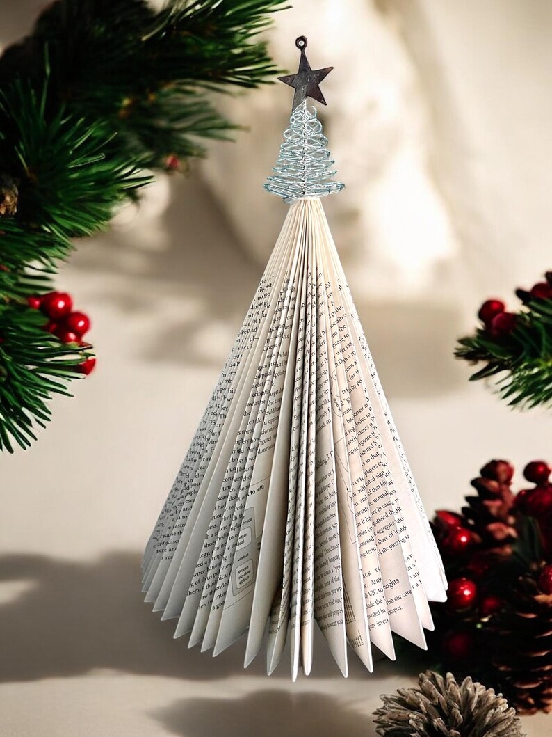 Book Decor Book Art Holiday Decor Book Sculpture Paper Christmas Tree ...