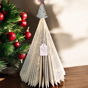 Book Decor Book Art Holiday Decor Book Sculpture Paper Christmas Tree ...