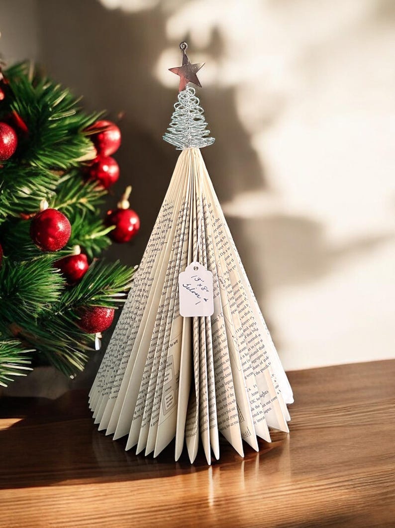 Book Decor Book Art Holiday Decor Book Sculpture Paper Christmas Tree ...