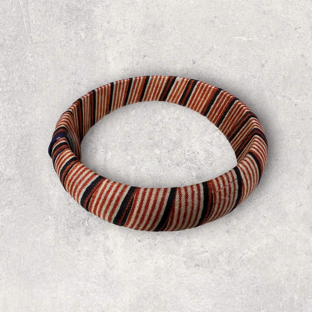 Boho Sari Silk Wrapped Wood Bangle Bracelet - Etsy