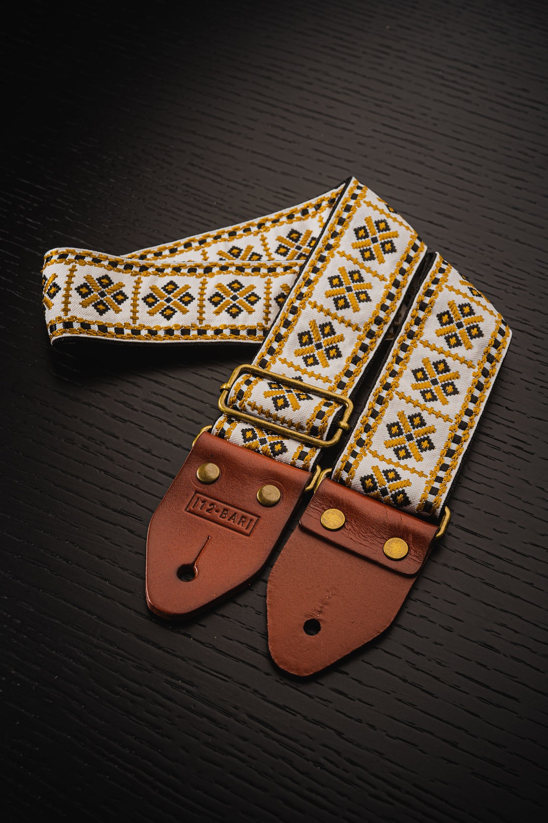 NEW Aztec Vintage Custom Handmade Guitar Strap, Genuine Leather Ends - Etsy