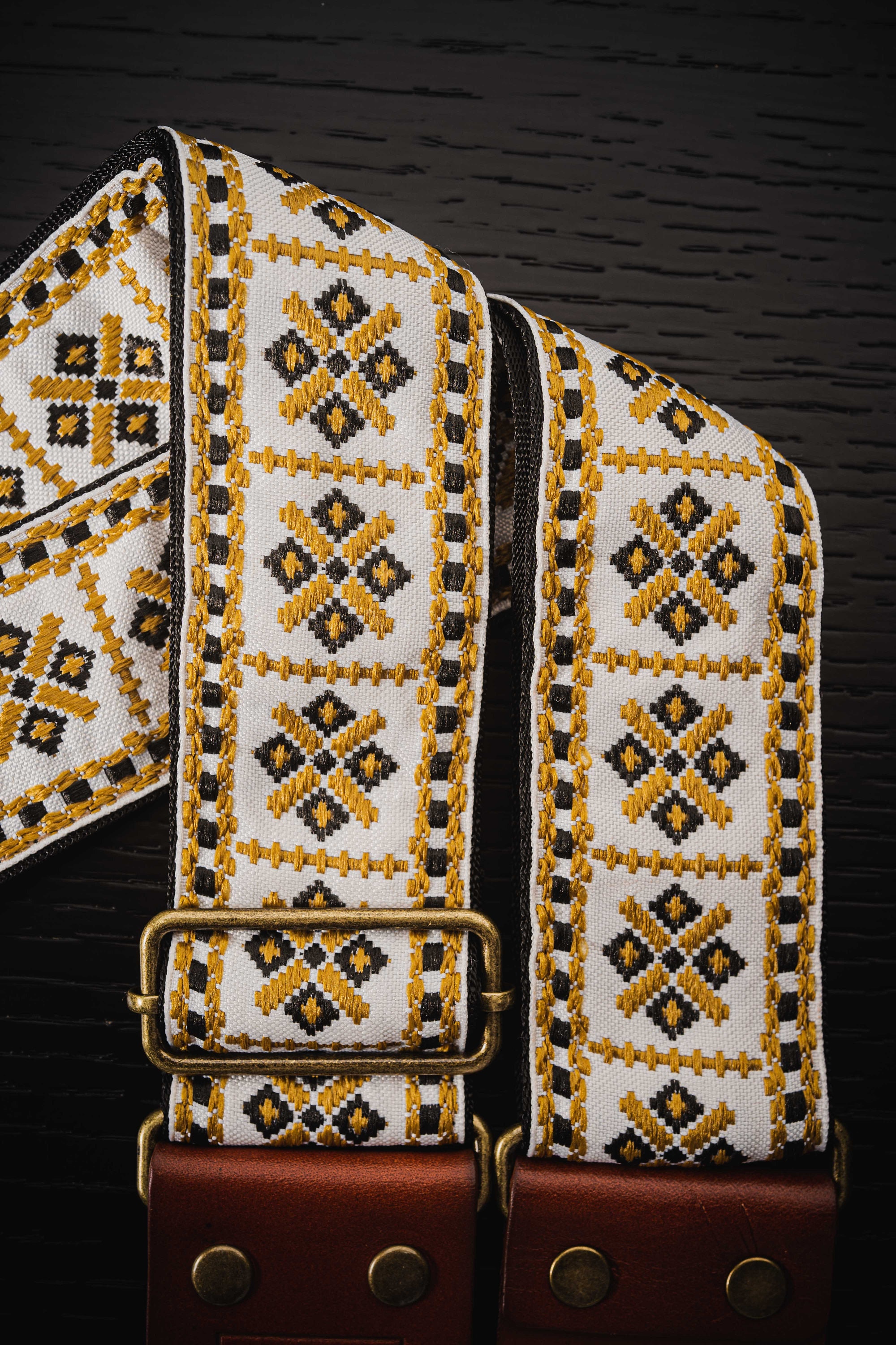 NEW Aztec Vintage Custom Handmade Guitar Strap, Genuine Leather Ends - Etsy