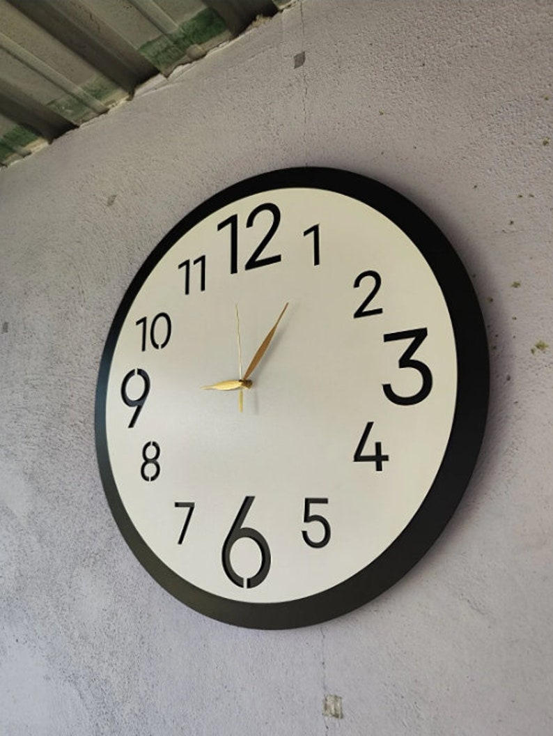 Wooden Black White Color Simple Numbered Gift Silent Wall Clock 50cm - Etsy
