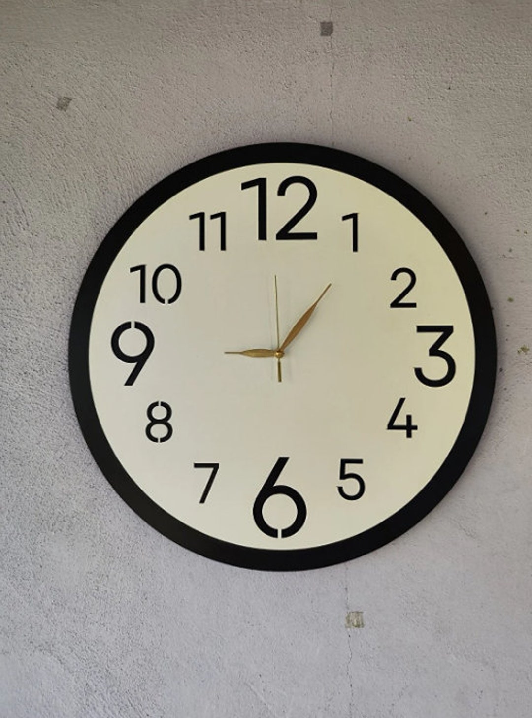 Wooden Black White Color Simple Numbered Gift Silent Wall Clock 50cm - Etsy