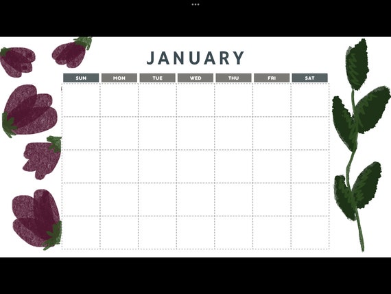 Blank Flower Calender - Etsy