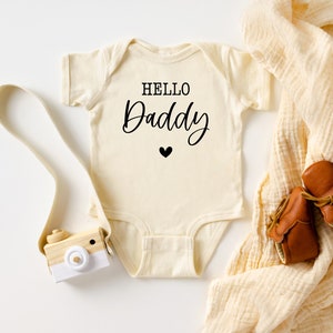 Hello Daddy SVG - SVG Files - Baby Announcement SVG - Baby Bodysuit Svg ...