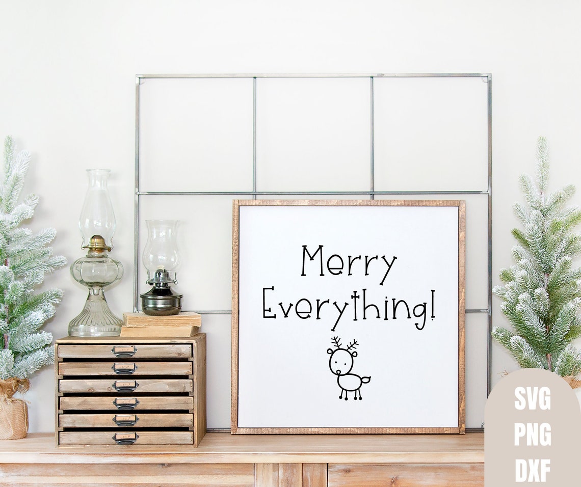 Merry Everything SVG Funny Christmas SVG Reindeer - Etsy