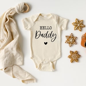Hello Daddy SVG - SVG Files - Baby Announcement SVG - Baby Bodysuit Svg ...