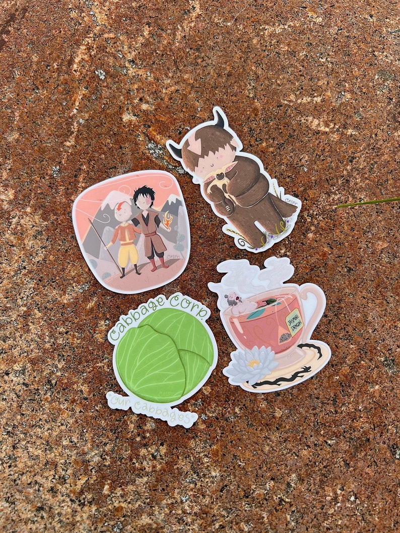 ATLA Vinyl Sticker Pack for Laptop, Phone Case Cute Avatar Art Aang ...