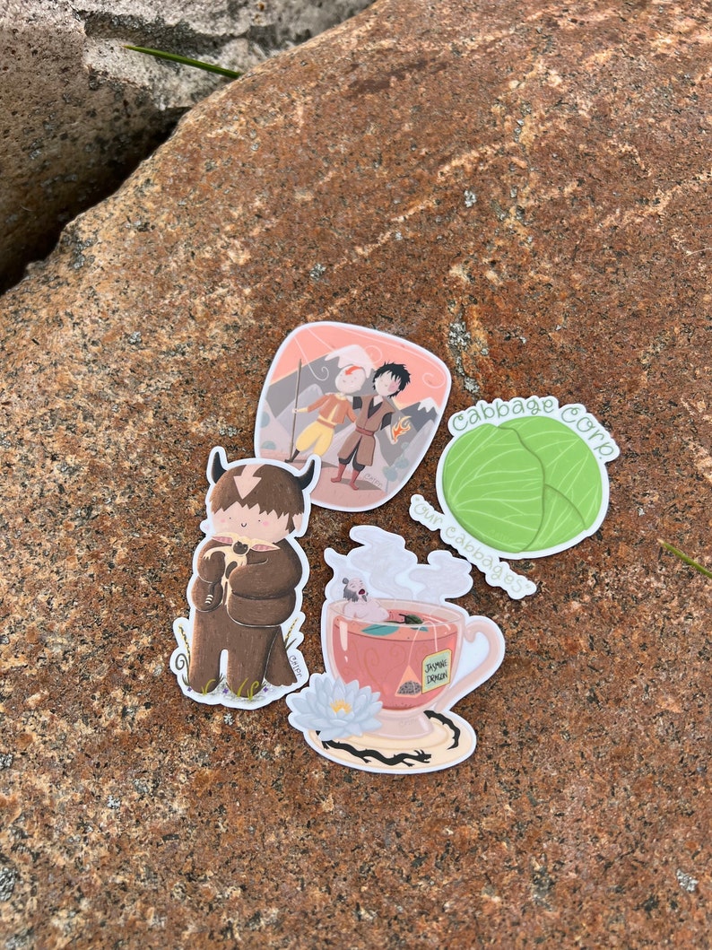 ATLA Vinyl Sticker Pack for Laptop, Phone Case Cute Avatar Art Aang ...